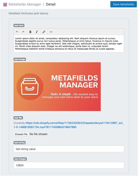 Metafields Manager Tutorials