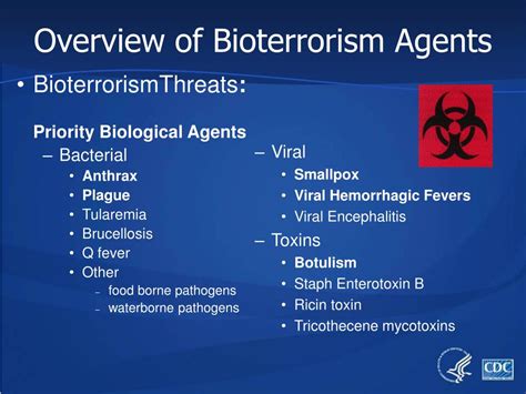 Ppt Overview Of Bioterrorism Agents Powerpoint Presentation Free Download Id 167923