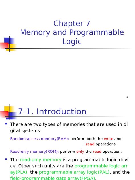 Chapter 7 Memory Programmable Logic Pdf Dynamic Random Access