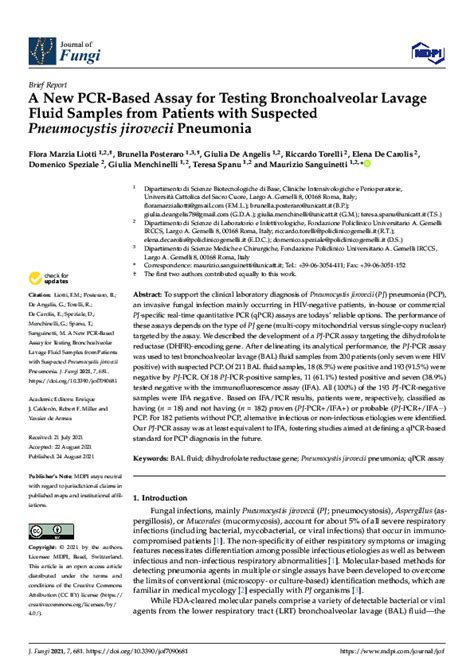 Pdf Clinical Significance Of Quantifying Pneumocystis Jirovecii Dna By Using Real Time Pcr In