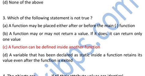 C Multiple Choice Questions