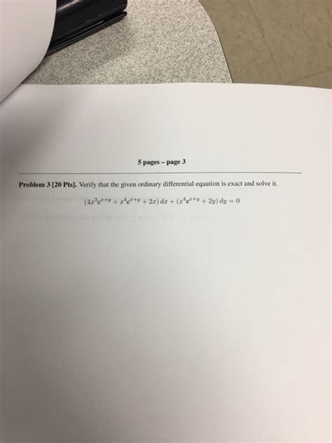 Solved Verify That The Given Ordinary Differential Equation