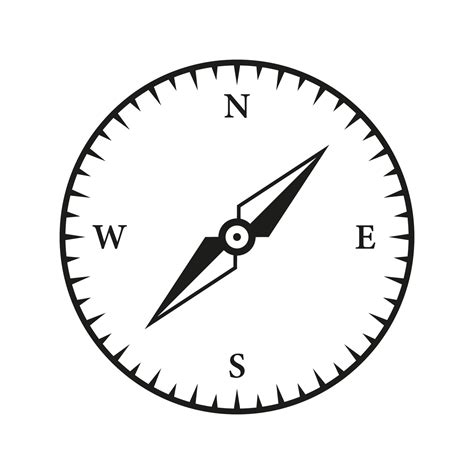 Compass Map Silhouette Icon Rose Wind Navigation Retro Equipment Glyph Pictogram Adventure