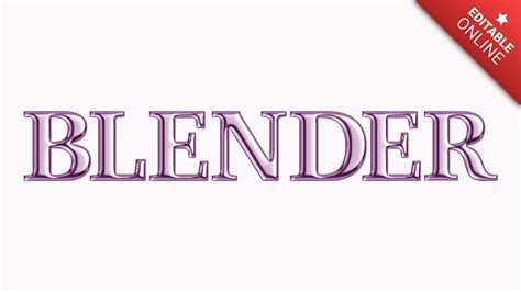 Blender Lilac Metalic Font Text Effect Generator