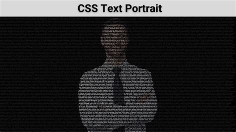 Pure Css Text Portrait Effects Web Designing Tutorial Youtube