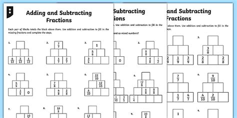 Higher Ability Adding And Subtracting Fractions Worksheet