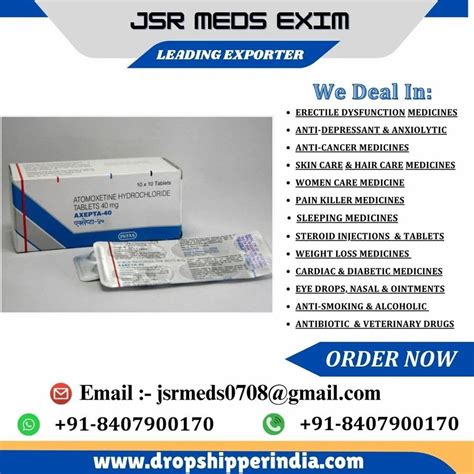 Axepta 40 Atomoxetine Hydrochloride Tablets Packaging Size 1x10 At ₹ 200 Stripe In Nagpur