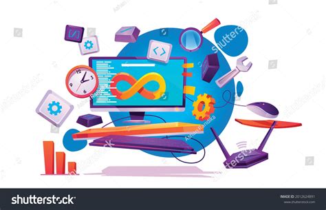 Software Engineer Concept Web Design Development Stock Vector Royalty Free 2012624891