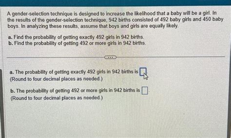 Solved A Gender Selection Technique Is Designed To Increase