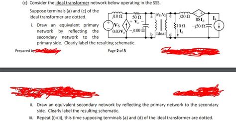 Solved Consider The Ideal Transformer Network Below Chegg