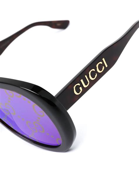Gucci Eyewear Gg Logo Print Oversized Sunglasses Farfetch