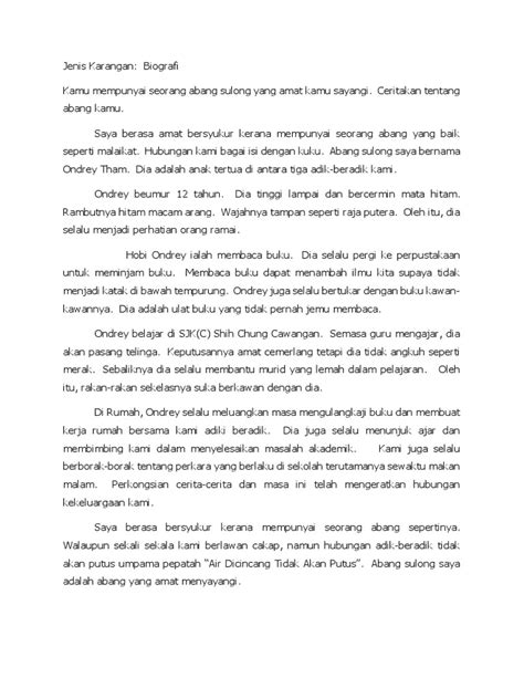 Jenis Karangan Biografi Abang Sulong Saya