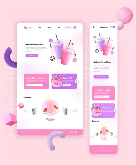A Responsive Website For A Smoothie Bar UI Design Behance