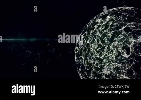 3d Rendering Abstract Globe With Particles And Plexus Structure