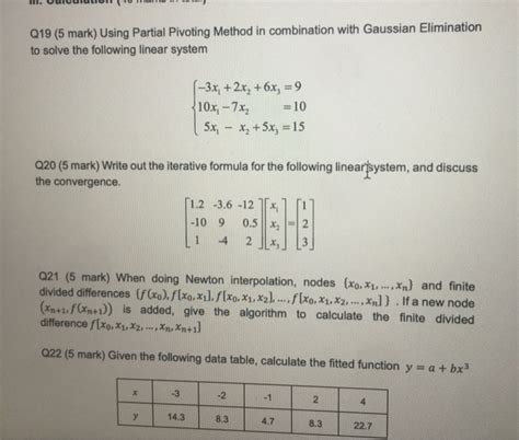 Solved Q22 5 Mark Given The Following Data Table