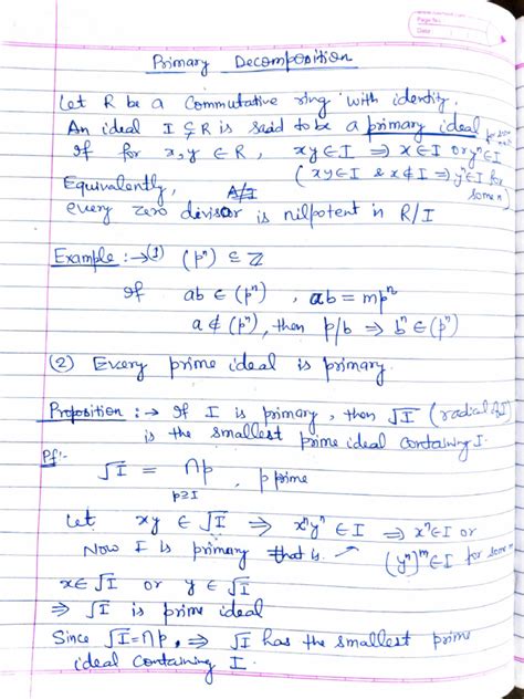 Primary Decomposition Pdf Mathematical Structures Mathematics