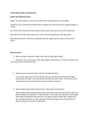 Virtual Microscope Lab Questions Docx Virtual Microscope Lab Questions Define The Following