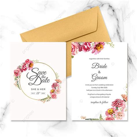 การ์ดแต่งงาน เทมเพลตดาวน์โหลดฟรีบน Pngtree Invitaciones De Boda Con Flores Invitaciones De