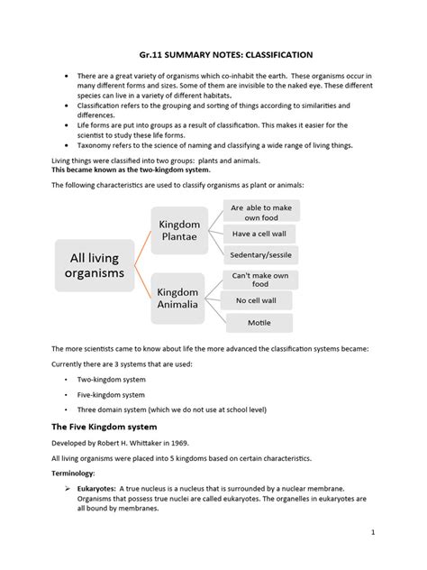 Classification Notes Pdf Biology Organisms