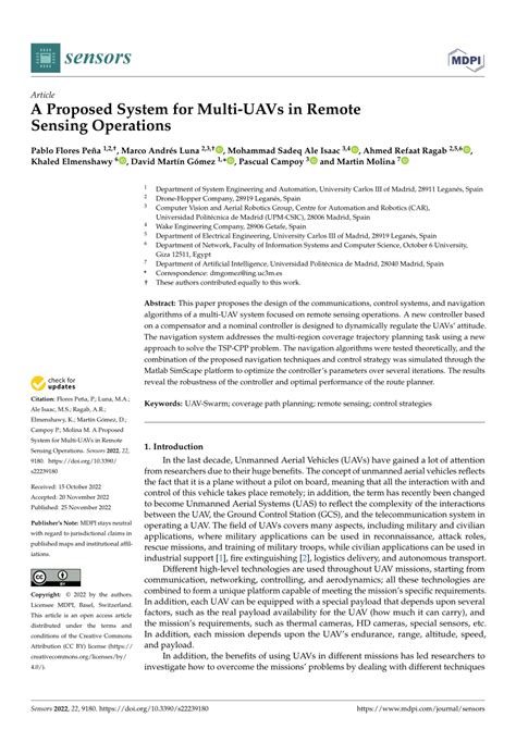 Pdf A Proposed System For Multi Uavs In Remote Sensing Operations