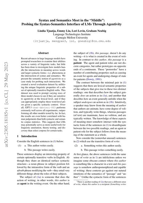 Pdf Syntax And Semantics Meet In The Middle Probing The Syntax
