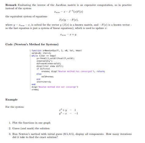 Solved Remark Evaluating The Inverse Of The Jacobian Matrix