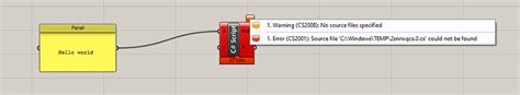 Grasshopper C Component Error Source File Y Could Not Be Found Grasshopper Developer