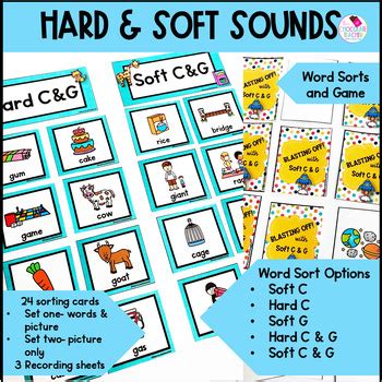 Soft C And G Word Sorts Posters Worksheets Game Easy Prep Hard Soft C G