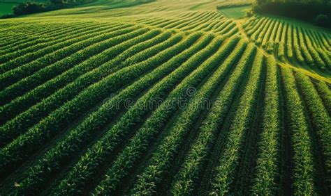 Drone Monitoring Crops And Smart Agriculture In A Digital Farming Stock Illustration