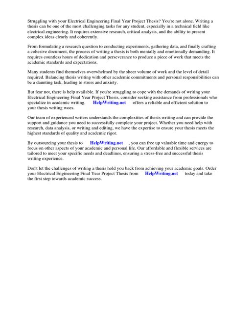 Electrical Engineering Final Year Project Thesis Pdf Electrical Engineering Electronic