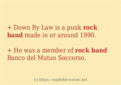 Example Uses In Sentence Of Rock Band Englishteststore Blog