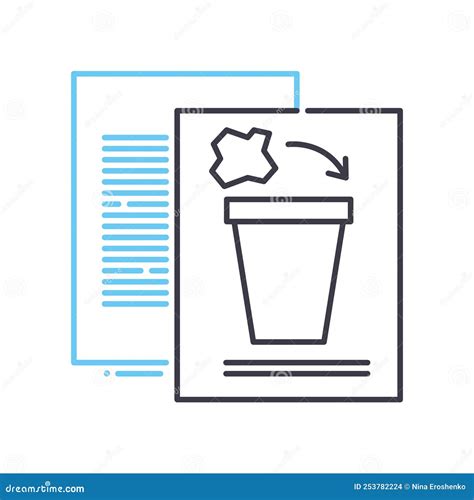 Delete Document Line Icon Outline Symbol Vector Illustration Concept