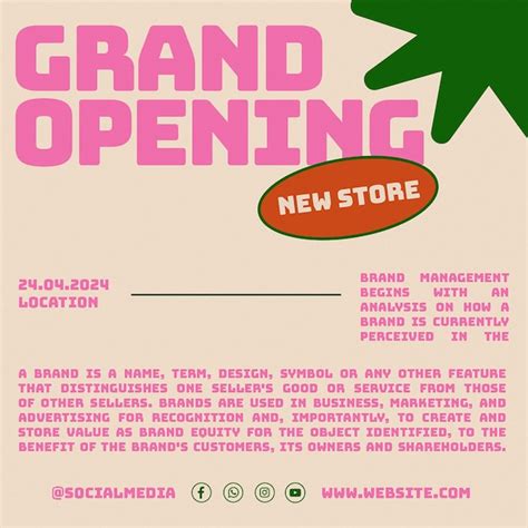 Premium Psd Grand Opening New Store Sale Instagram Post Template Psd