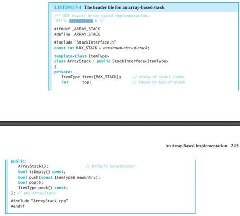 Solved The Header Fi Le For An Array Based Stack Adt