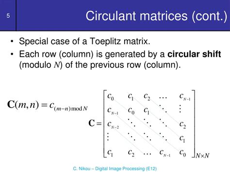 Ppt Filtering In The Frequency Domain Circulant Matrices And