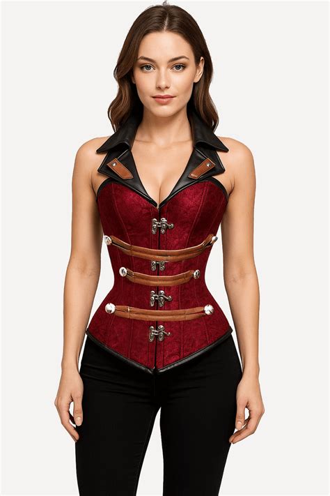 Women Corsets Tops Waist Trainer Underbust Body Shaper Miss Leather