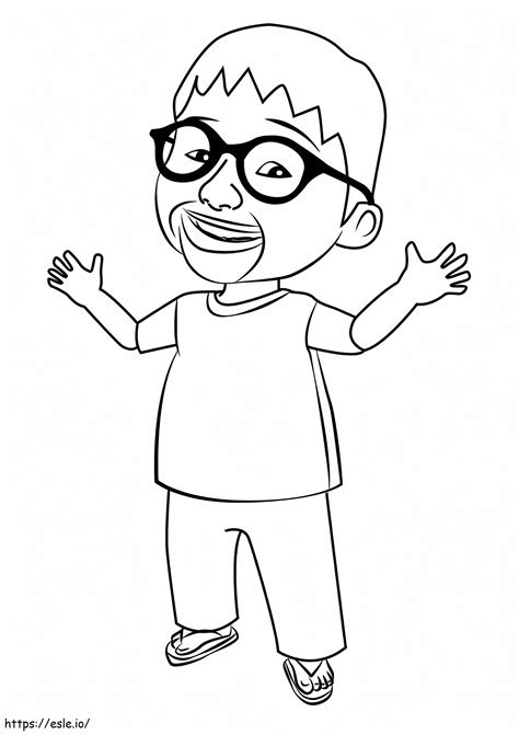 Ehsan From Upin And Ipin Coloring Page