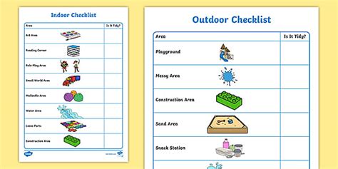 Editable EYFS Tidy Up Checklist Teacher Made Twinkl
