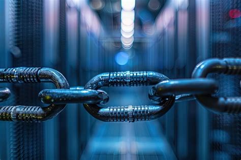 Premium Photo A Large Metal Chain Connected To A Server In A Server Room