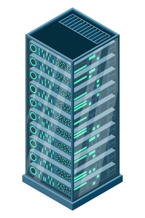Isometric Server Network Server Room 3d Computer Equipment Storage Database Isometric