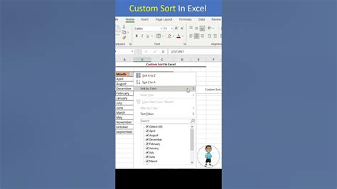 Advanced Custom Sort In Excel Excel Exceltips Shorts Exceltutorial