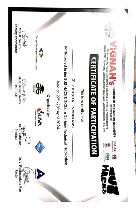 jami harshavardhan on linkedin delighted to have participated in sus hacks where my team and i