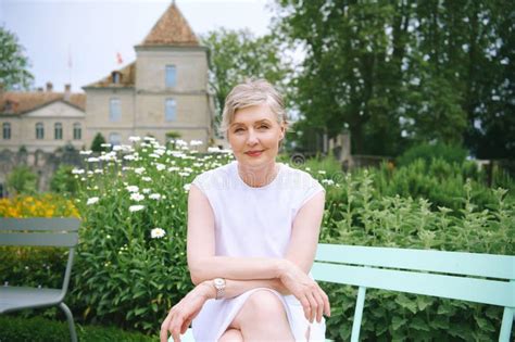 Outdoor Portrait Of Beautiful Mature 50 55 Year Old Woman Stock Image Image Of Culture