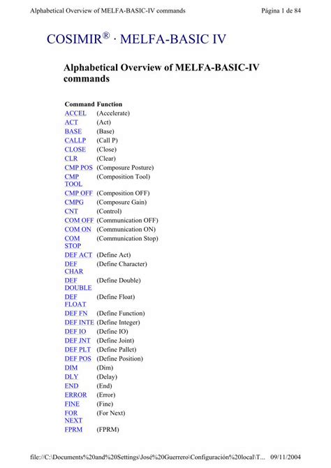 Pdf Comandos Melfa Iv Dokumentips