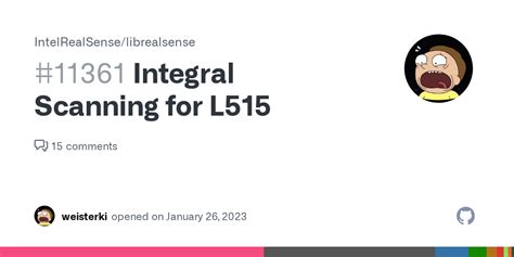 Integral Scanning For L515 · Issue 11361 · Intelrealsense Librealsense · Github