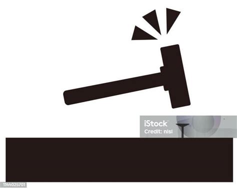 망치는 못을 치는 망치 벡터 일러스트 레이 션 손톱 벡터 일러스트입니다 Diy에 대한 스톡 벡터 아트 및 기타 이미지 Diy 건설 산업 건설 현장 Istock