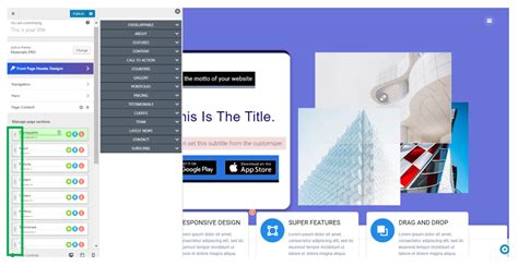 Add Remove Reorder Content Sections Materialis Theme