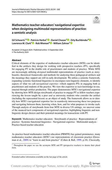 Pdf Mathematics Teacher Educators Navigational Expertise When Designing Multimodal