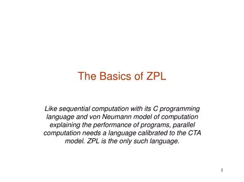 PPT ZPL A Language For Efficient Parallel Computation PowerPoint Presentation ID 9493769