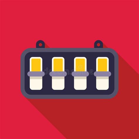 Electrical Panel With Four Toggle Switches Is Hanging On A Red Wall Stock Illustration